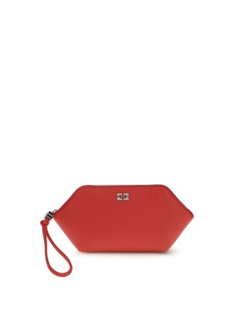 Ganni Womens Makeup Pouch Bou Goji Berry Recycled Leather Wallets & Purses