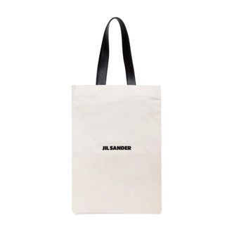 Jil Sander Homme, Sacs, Beige, Taille: ONE Size Sac cabas en toile avec logo imprim&eacute;