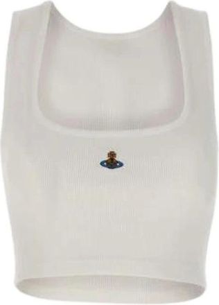 Vivienne Westwood Femme, Tops, Blanc, Taille: 40 FR Cropped Rib Vest