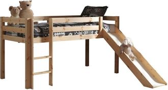 DRAWER Drawer - Lit enfant mezzanine avec toboggan en bois 90x200cm - Bois clair - Luna