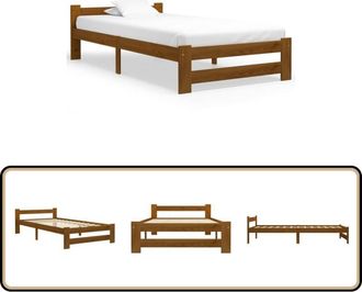 vidaXL Massivholzbett Honigbraun Kiefer 100x200 cm - Massivholzbette - Kiefernbett - Doppelbett - Bettrahmen - Bettgestell