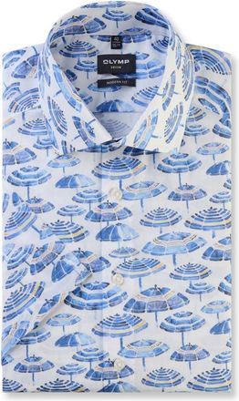 Olymp Luxor, Modern Fit, Kurzarmhemd mit Schirm-Print in