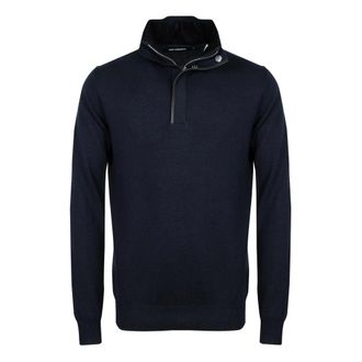 Karl Lagerfeld Homme, Pulls, Bleu, Taille: 2XL Pull bleu marine &agrave; double fermeture