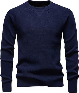 Generic Pull tricot&eacute; &agrave; col rond pour homme pour lhiver, pull tendance de couleur unie avec texture douce pour les affaires, chemises d&eacute;contract&eacute;es et d&eacute;contra