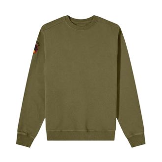 maharishi Vintage Panther Patch Crew Sweat - - Sweatshirts & Hoodies - Herren - Gr&uuml;n - S