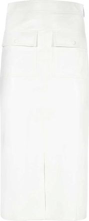 Msgm Msgm, Femme, Jupes, Blanc, Taille: 32 FR Jupe en Similicuir avec Fente