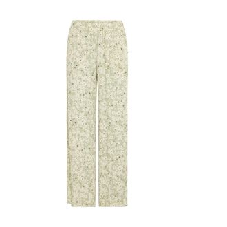 Ichi Gepunktete Blumenmuster Loose Fit Hose - - Trousers - Damen - Gr&uuml;n - M