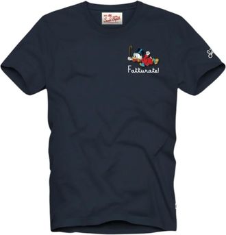 MC2 Saint Barth Homme, Tops, Bleu, Taille: L Portofino Front Print Cotton T-Shirt