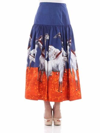 Stella Jean Jupe Longue - Bleu