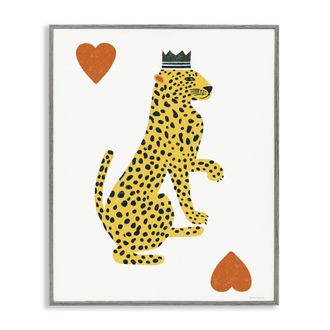 Stupell Industries Karte mit Leoparden- und Herzmotiv, gerahmt, Giclée-Kunst, Design von Svetlana Aleynikova, 76,2 x 61 cm, Grau