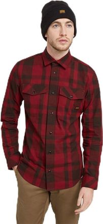 G-Star Herren Marine Slim Hemd, Mehrfarben (Dry red Bold Check D24963-D412-G783), XXL