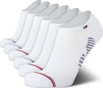 Tommy Hilfiger Lot de 6 paires de chaussettes invisibles pour homme - L&eacute;g&egrave;res et performantes - Extensibles - Pour athl&eacute;tisme - Invisible, Blanc de qualit&eacute; sup&eacute;rieur