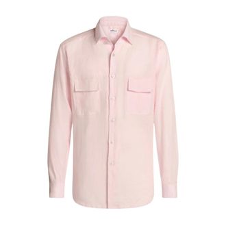 Kiton Leinenhemd mit aufgesetzten Taschen - - Shirts - Herren - Rosa - 4XL