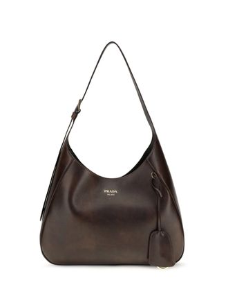 Prada Womens Shoulder Bag Boogie Medium Cacao Leather Calf