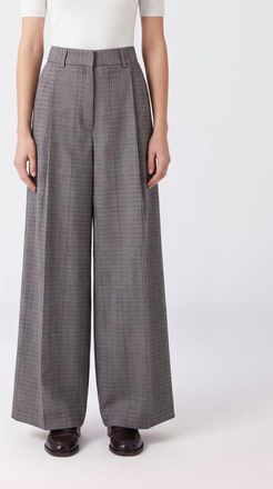 Dries Van Noten Hoch taillierte Palazzo-Hose aus Wolle mit Prince-of-Wales-Muster