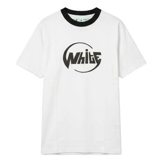Off-white Wei&szlig;es T-Shirt mit stilisiertem schwarzem Logo - - Tops - Herren - Wei&szlig; - XS