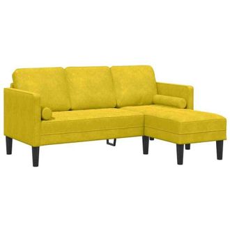 vidaXL L-f&ouml;rmiges Sofa Gelb 173x131x67 cm Samt vidaXL450091