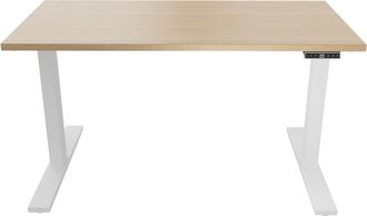 Bisley H&ouml;henverstellbarer Schreibtisch E-WonderTech, EWT1608018, Platte 018 Kendal Eiche, Gestell 396 wei&szlig;, H 630-1280 x B 1600 x T 800