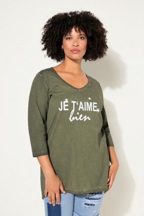 Angel Of Style T-Shirt T-Shirt cold dyed Statement-Druck V-Ausschnitt