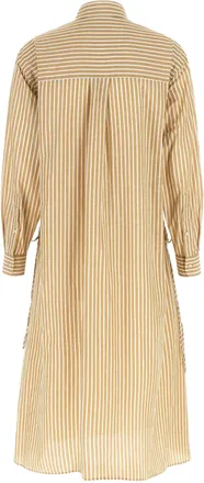 Polo Ralph Lauren Striped Cotton-Linen Chemisier Dress - Tan