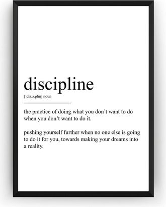 Generic Ara Step Words Definition Art Poster Prints 4 (Discipline Definition Print, 297 x 420 mm)