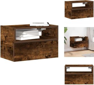 vidaXL Wand-Nachttisch R&auml;uchereiche 45x26x28,5 cm - Wand-Nachttisch - Wand-Nachttische - Schwebender Nachttisch - Wand-Nachtschrank
