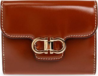 Ferragamo Femme, Accessoires, Brun, Taille: ONE Size Gancini Compact Wallet