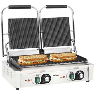 vidaXL Doppelter Gerillter Panini-Grill 3600 w 57x30,5x20 cm - Vidaxl