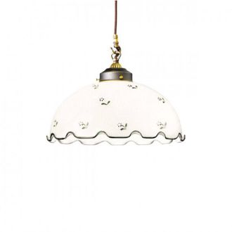 Kolarz Kolarz - nonna - Suspension d&ocirc;me en verre de style cottage, laiton antique mat, 1x E27
