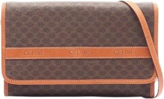 Celine Sac bandouli&egrave;re Macadam en toile enduite PVC et cuir Pre-owned - Femme - Pre-owned - Brun - Taille: ONE Size