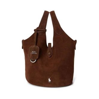 Polo Ralph Lauren Femme, Sacs, Brun, Taille: ONE Size Play Suede Small Tote & Crossbody