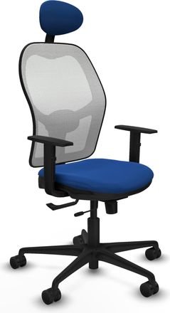 Piqueras y Crespo Chorquera B&uuml;rostuhl mit 1D-Armen, h&ouml;henverstellbarer Lendenwirbelst&uuml;tze und festem Kopfteil, ausgestattet mit Syncro/Traslack und injiziertem Schaumst