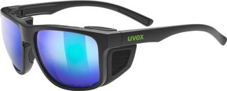 Uvex sportstyle 312 CV - Outdoorbrille f&uuml;r Damen und Herren - starker Schutz vor Sonnenstrahlung - abnehmbarer Seitenschutz - black matt/green - one size