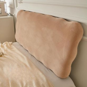 Generic Samtiger unregelm&auml;&szlig;ig dehnbarer Bettkopfteil Bezug Pl&uuml;sch Staubschutzbezug in Unifarbe gepolstert Kopfteil Bezug Schutzh&uuml;lle f&uuml;r Schlafzimmerdekoratio