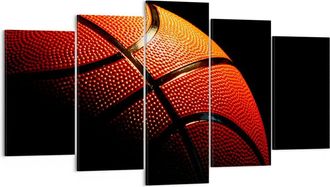 Arttor Wandbilder Dekoration Wohnzimmer Basketball Spiel Sport Mehrteilige Bilder auf Leinwand 160x85cm Leinwandbild Schlafzimmer Set 5 teilige Wand Kunstdru