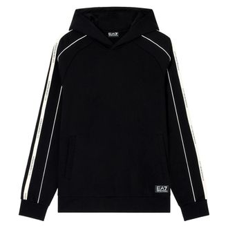 Emporio Armani SweaT-shirt &agrave; capuche Logo Series en m&eacute;lange de coton - Homme - Sweatshirts et sweats &agrave; capuche - Noir - Taille: XL