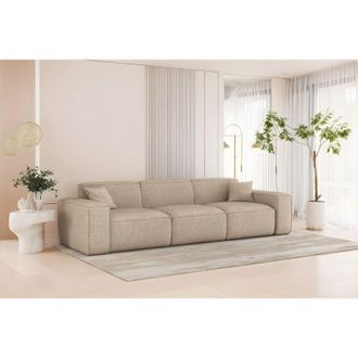 Fun M&ouml;bel Sofa Designersofa CELES PREMIUM 3-Sitzer in Stoff Artico Beige