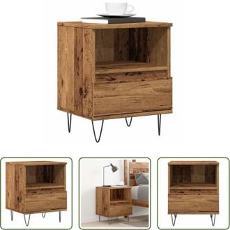 vidaXL Holzwerkstoff - Nachttisch Altholz-Optik 40x35x50 cm Holzwerkstoff