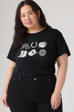 Levi's Perfect T-Shirt (Plus-Gr&ouml;&szlig;e) - Damen - Schwarz / Schwarz