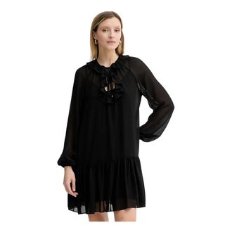 Michael Kors Robe courte &agrave; volants - Femme - Robes - Noir - Taille: 38 FR