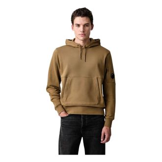 C.P. Company C.p. Company - Sweat &agrave; capuche Diagonal Raised Fleece Lens - Homme - Sweatshirts et sweats &agrave; capuche - Vert - Taille: M