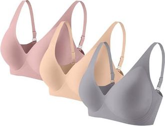 Generic Soutien-gorge fronc&eacute; doux et confortable - Soutien-gorge sans fil - Lingerie pour femme - Soutien-gorge de sport quotidien - Soutien-gorge dentra&icirc;neme