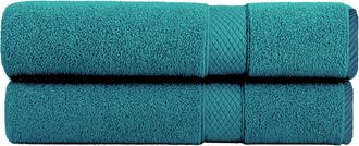 Egeria Diamant Duschtuch, 70 x 140 cm, weiches, hoch absorbierendes, schnell trocknendes Duschtuch, gro&szlig; f&uuml;r den t&auml;glichen Gebrauch, 2er-Pack, Dark Turquoise