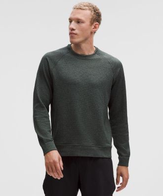 lululemon Haut &agrave; manches longues col rond Engineered Warmth pour Hommes - Noir - Taille M