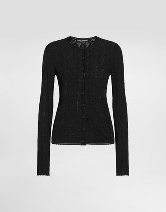 Dolce & Gabbana Cardigan Aus Spitze - Frau Strickwaren Schwarz 44