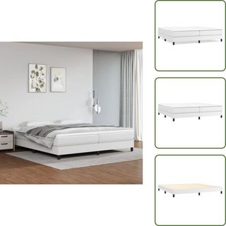 vidaXL Bettgestell Wei&szlig; 200x200 cm Kunstleder - Bettes Gestell - Schlafzimmer M&ouml;bel - Doppelbett - Kunstleder Bett - Wei&szlig;es Bett