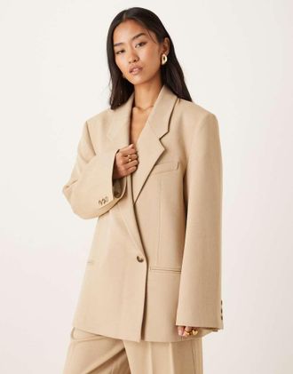 Asos Blazer texturé oversize - Sable-Neutre