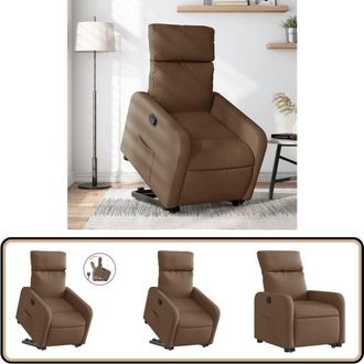 vidaXL Vidaxl - Fauteuil inclinable Marron Tissu - Fauteuil Inclinable - Fauteuil Relax - Fauteuil Cuir - Fauteuil Ergonomique - Fauteuil Senior