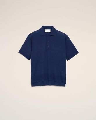 Ami Polo Bleu Manches Courtes Ami De Coeur en Laine Fine Encre - XXL - Unisex
