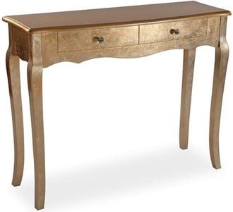 VERSA Table Entrée Dorée, Style Fusion-Chic, 80x100x35 cm (H,L,P), Bois Laqué, Or
